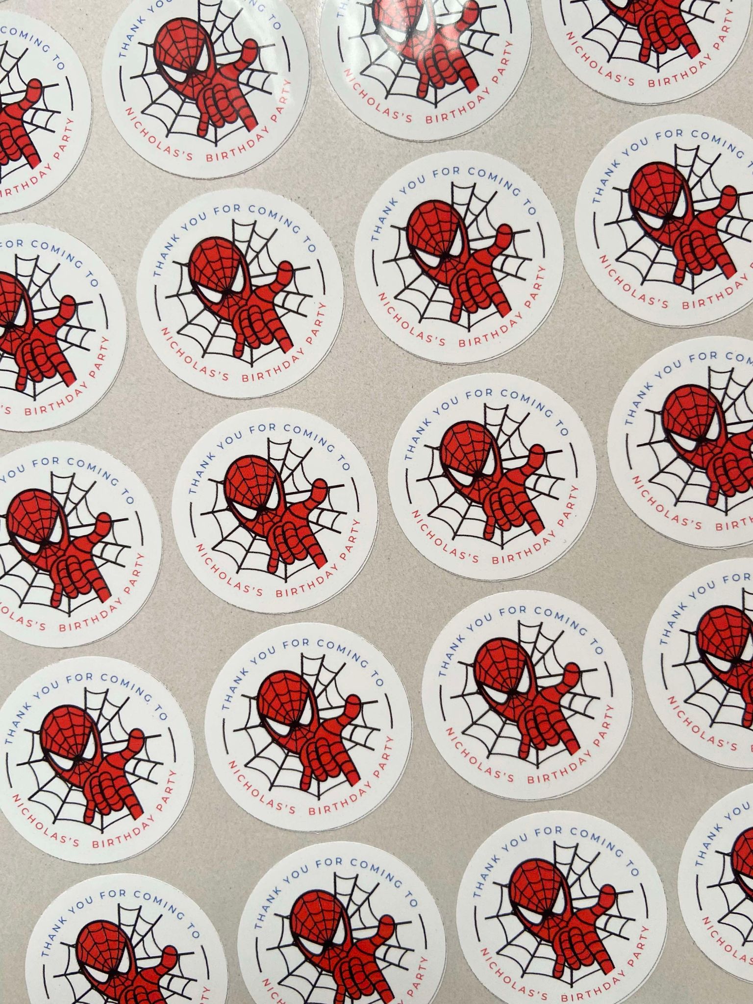 Personalised Spider-Man Birthday Stickers – TheLabelMaker
